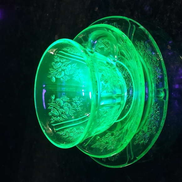 Federal Glass Co | Dining | Trio Of Vintage Federal Glass Co Green ...